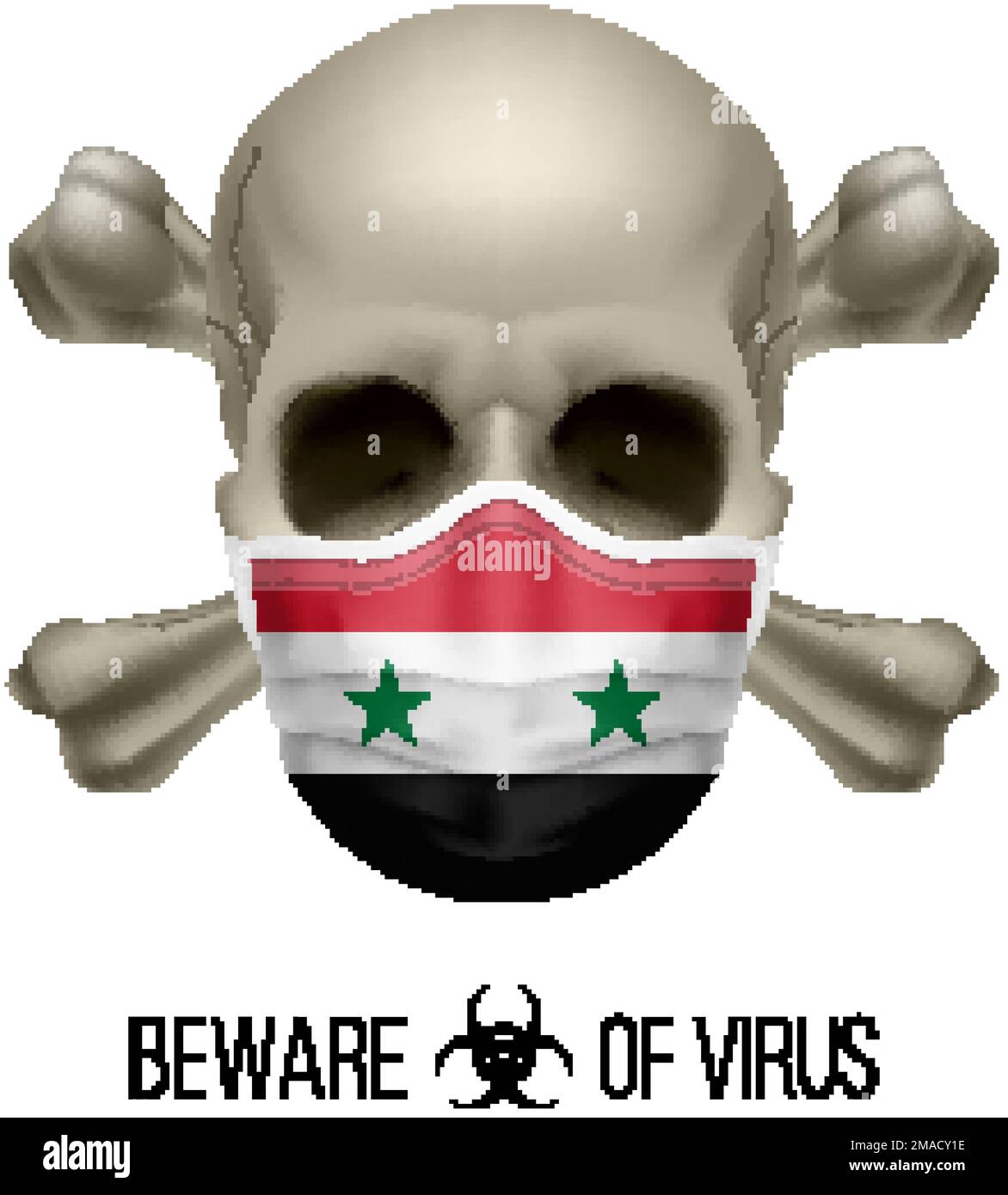 Human Skull with Crossbones and Surgical Mask in the Color of National ...