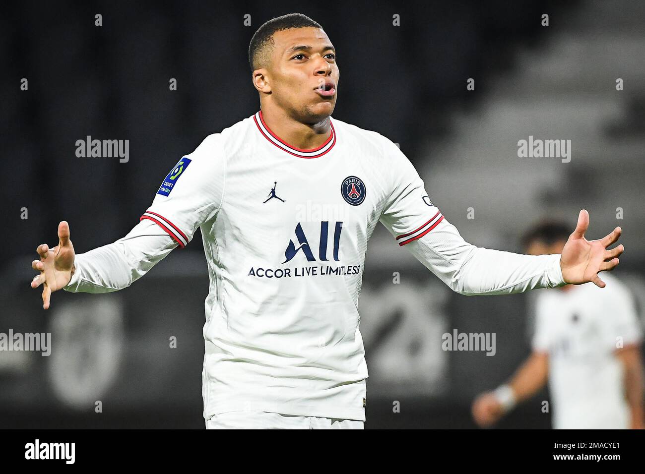 Kylian MBAPPE of PSG looks dejected during the French championship ...