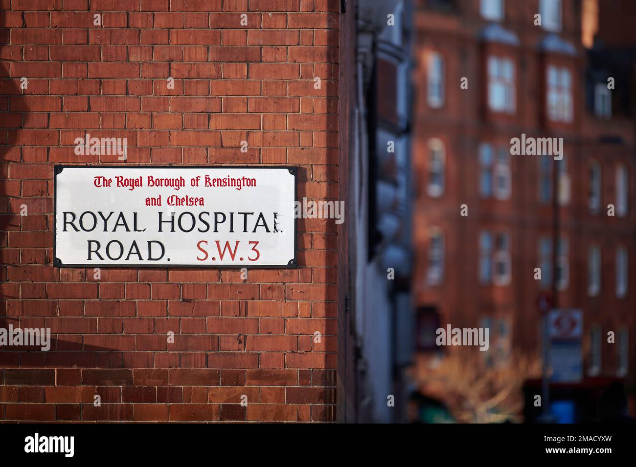 Street sign for Royal Hospital Road, London SW3, England Stock Photo ...