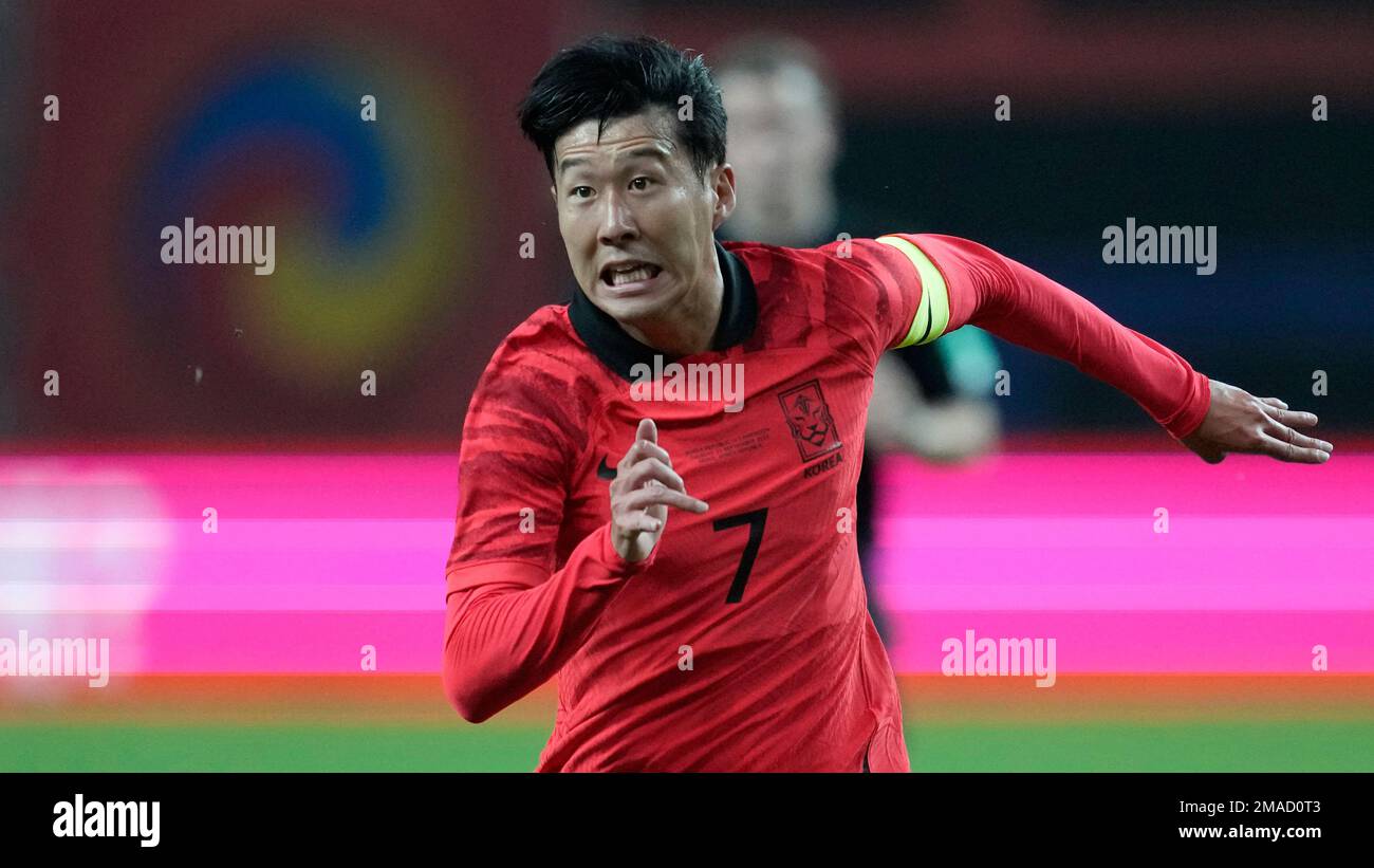 South Korea's Son Heung-min runs during the friendly soccer match ...