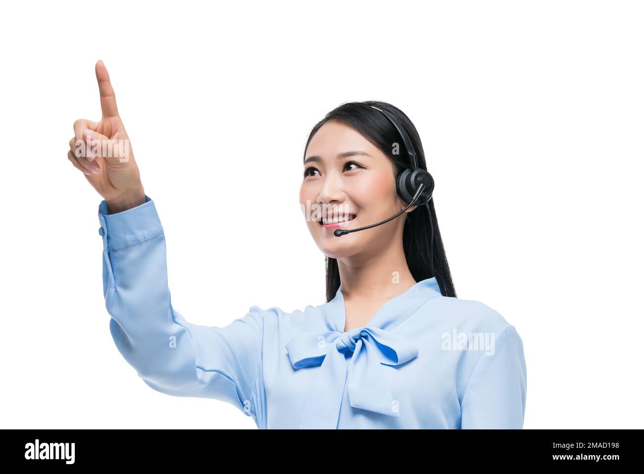 The young woman customer service Stock Photo - Alamy