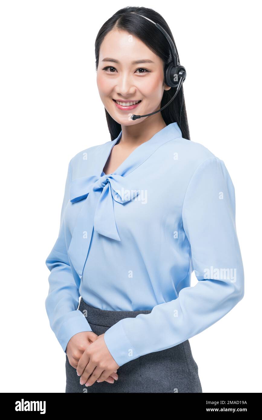 The young woman customer service Stock Photo - Alamy