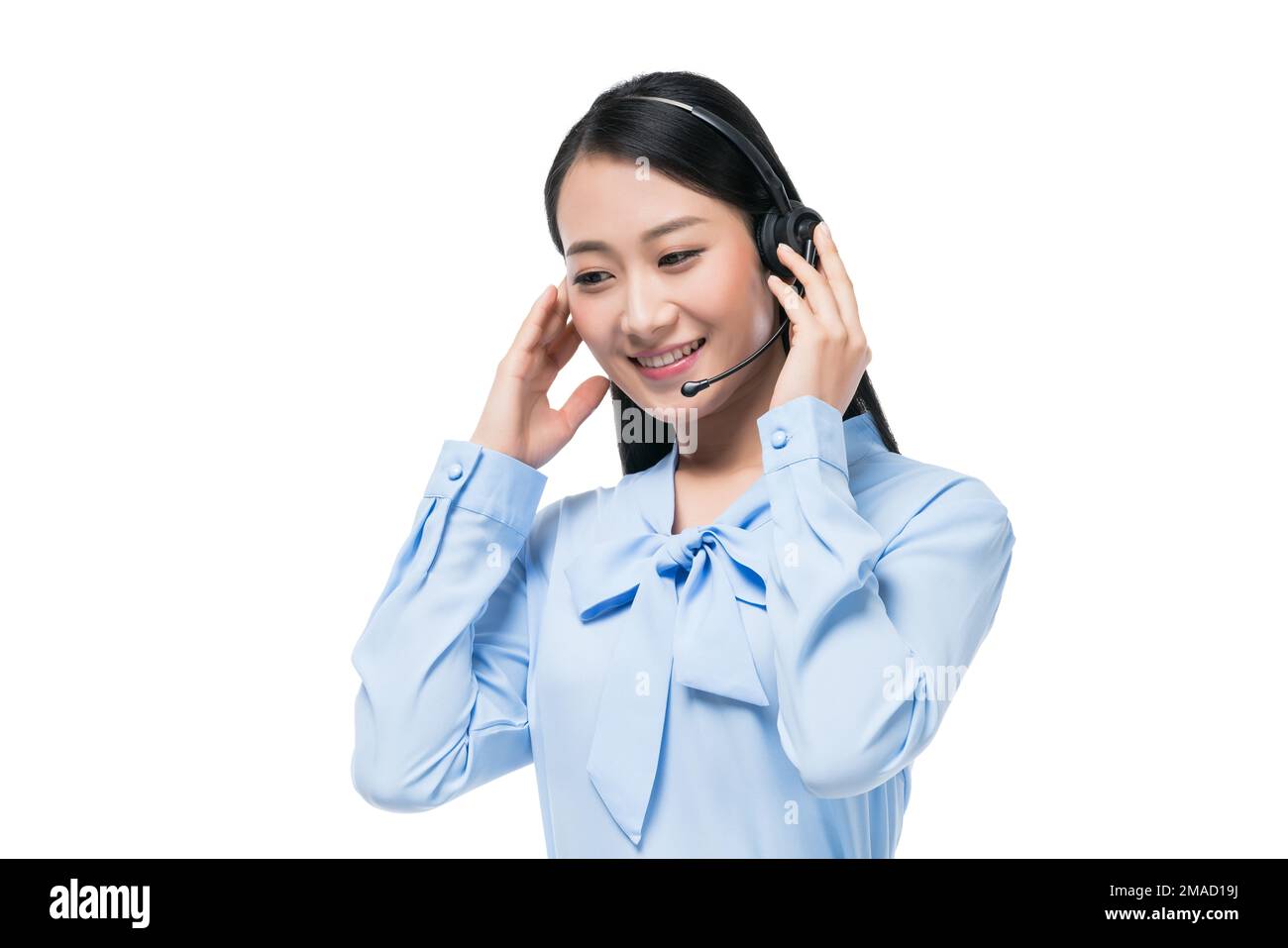 The young woman customer service Stock Photo - Alamy
