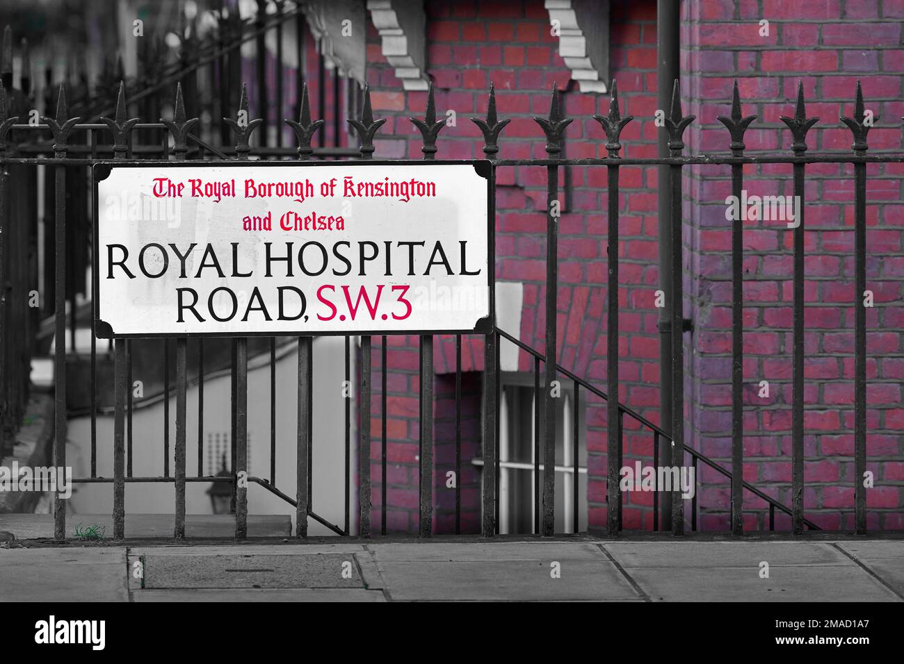 Street sign for Royal Hospital Road, London SW3, England Stock Photo ...