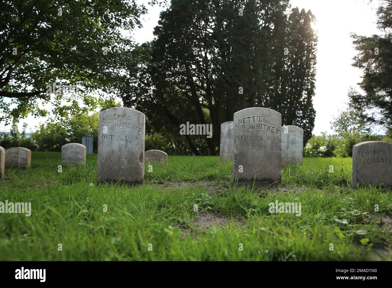 Headstones of children who at died in the late 1800s and early 1900s at ...