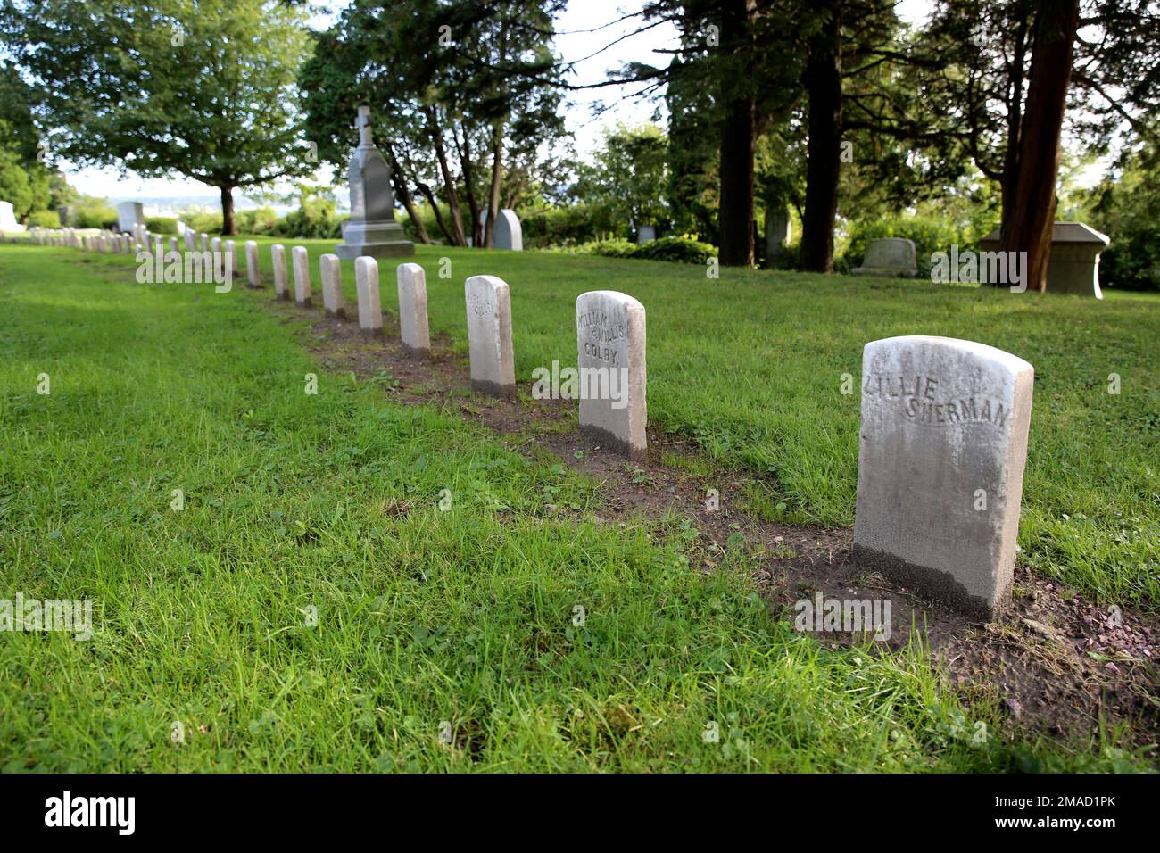 Headstones of children who at died in the late 1800s and early 1900s at ...
