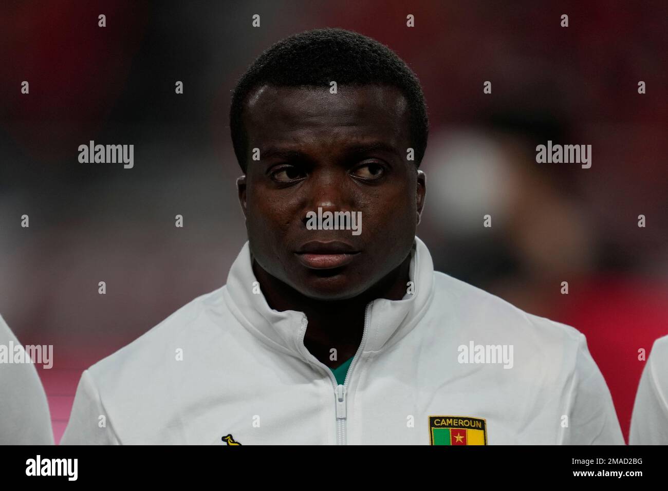 Cameroon's Nouhou Tolo stands prior to the start of the friendly soccer ...