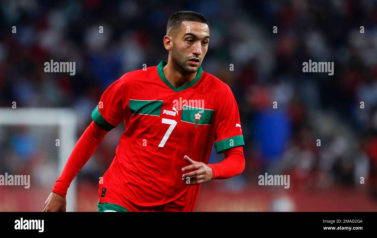 Morocco's Hakim Ziyech in action during an international friendly ...