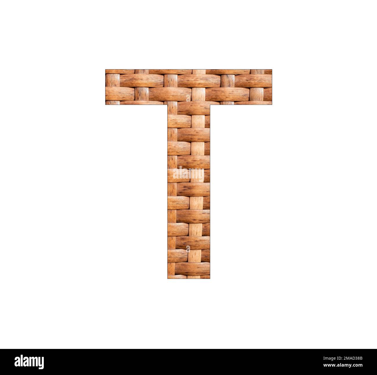 Alphabet Letter T - Natural Rattan Background Stock Photo - Alamy