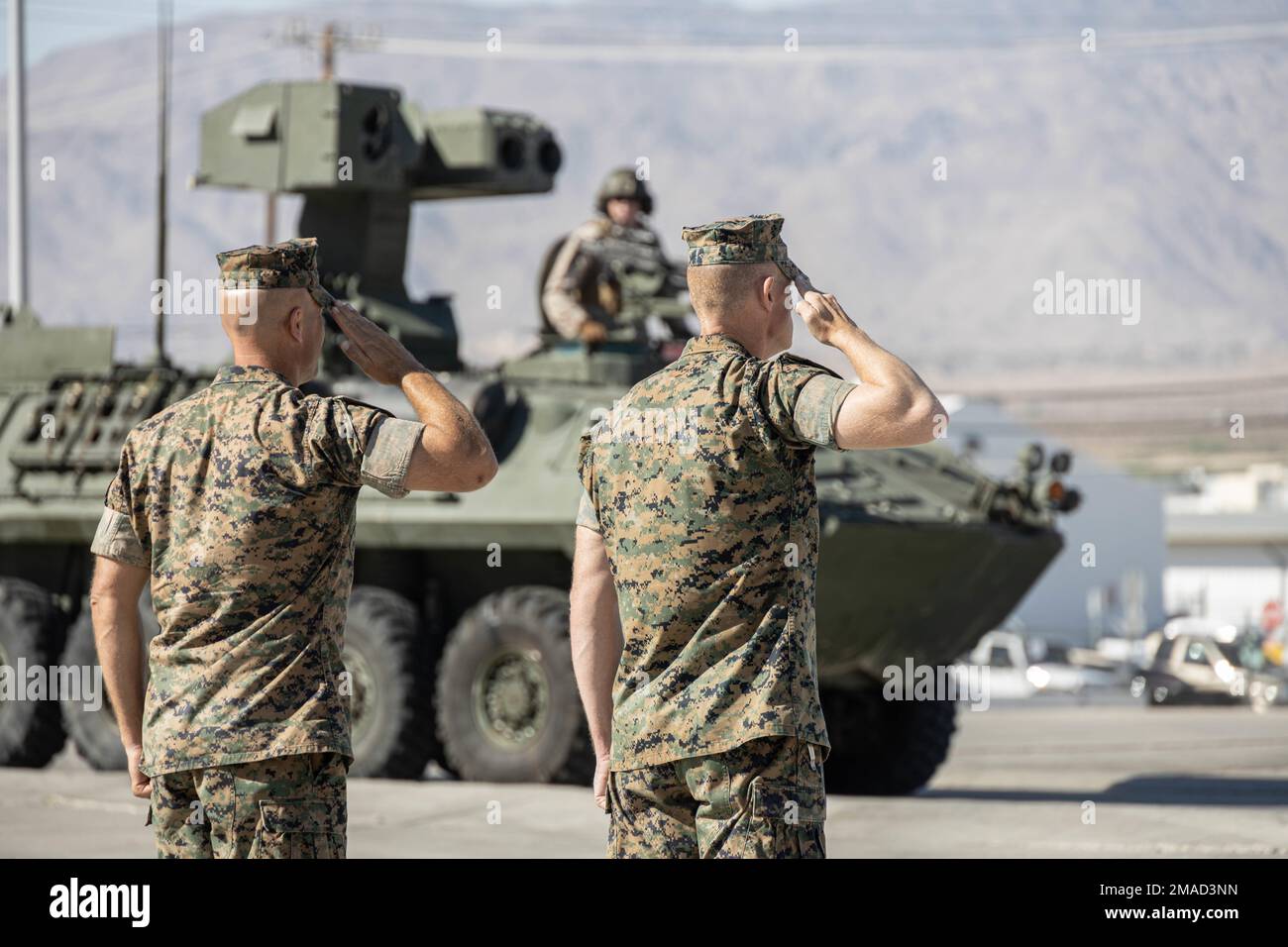 U.S. Marine Corps Lt. Col. Zebulon Philpott (left), the outgoing ...