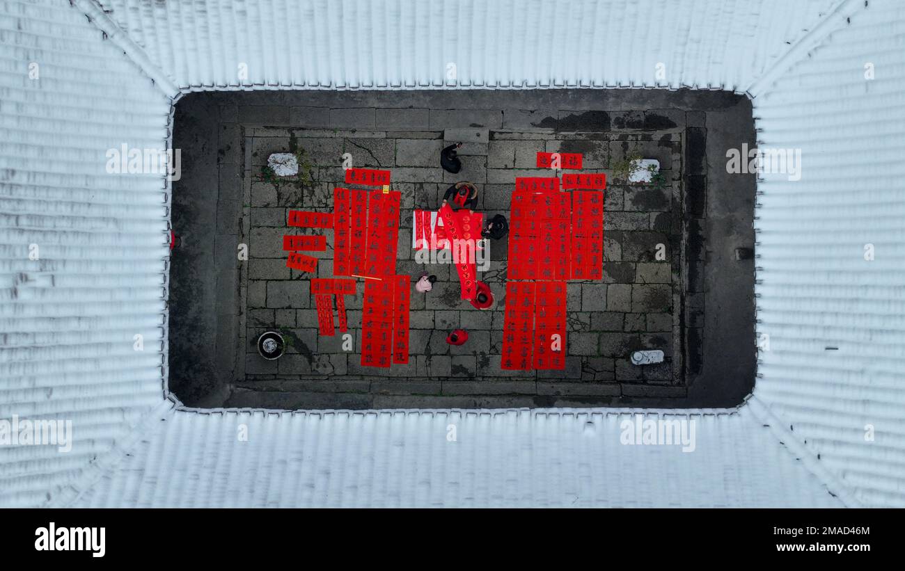 Chongqing. 18th Jan, 2023. This aerial photo taken on Jan. 18, 2023 ...