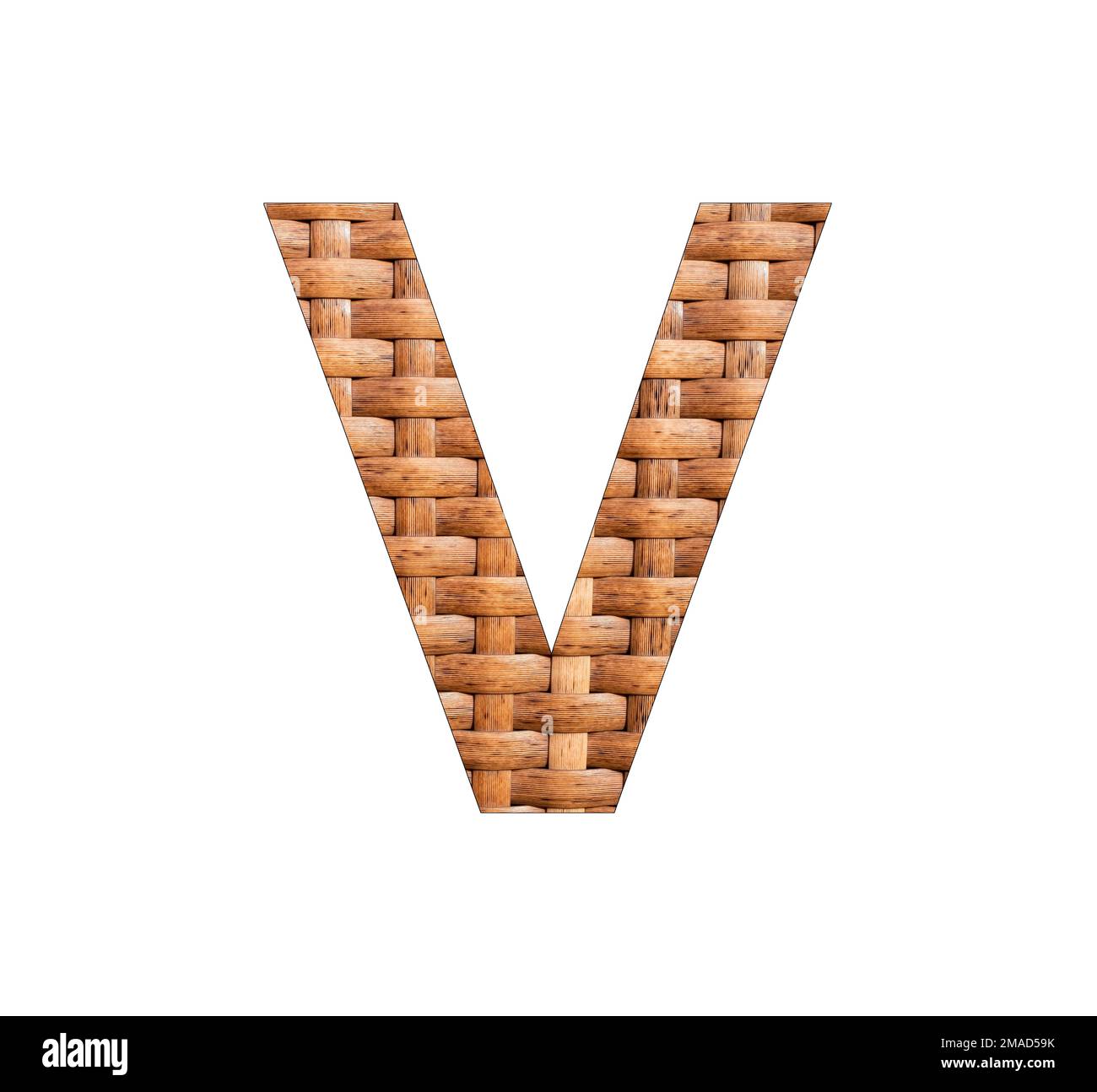 Alphabet Letter V - Natural Rattan Background Stock Photo - Alamy