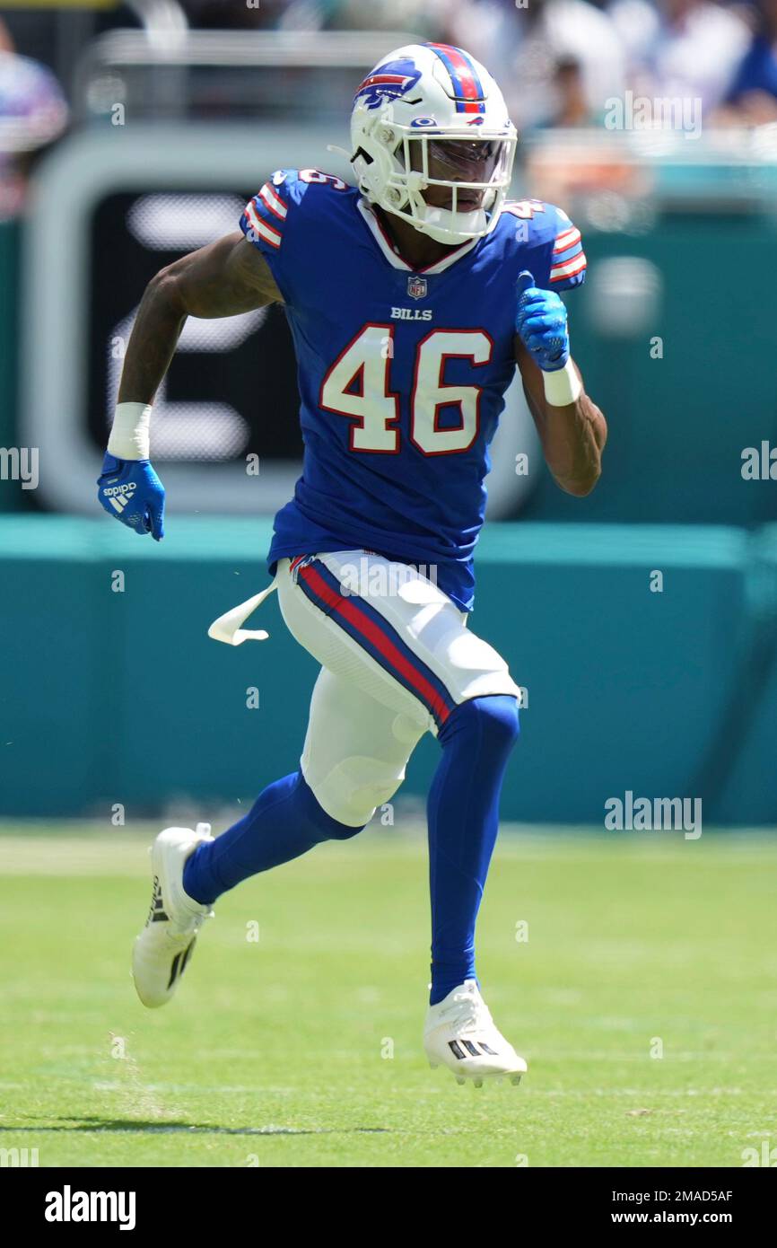 Buffalo Bills cornerback Ja'Marcus Ingram (46) covers a kick during an ...