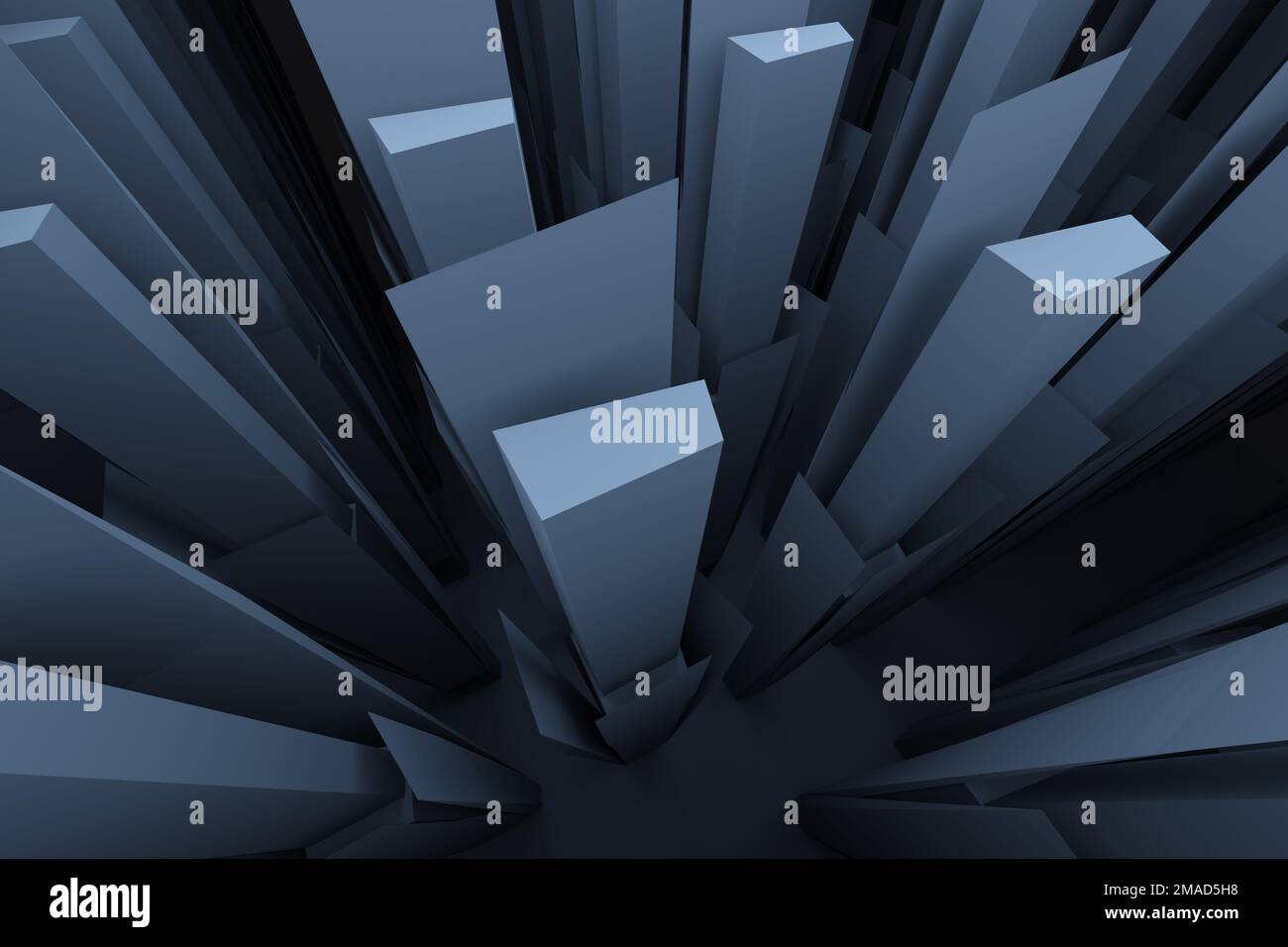 3d rendering abstract background of arranged geometric forms of tall ...