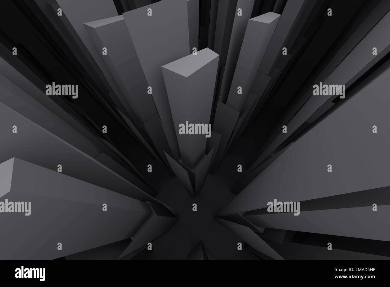 3d rendering abstract background of arranged geometric forms of tall ...