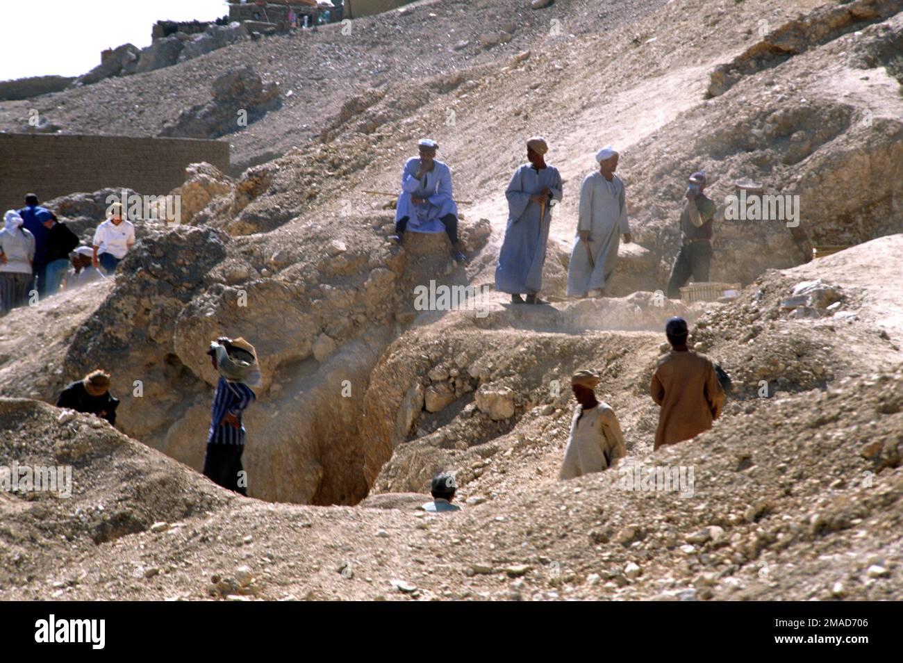 Luxor Egypt Valley Of Nobles Archaeologists Excavating Tombs Of Roy ...
