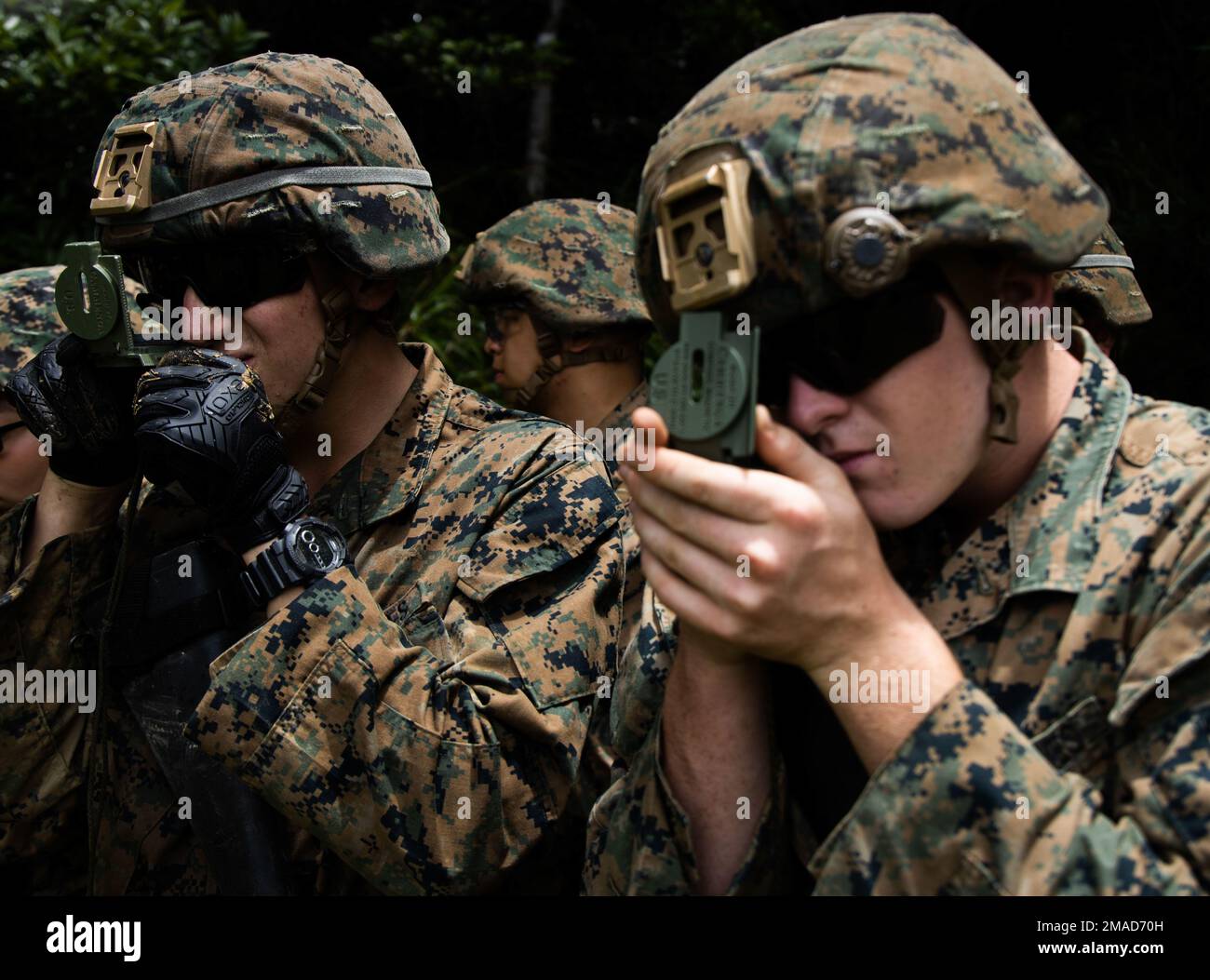 U.S. Marines with 7th Communication Battalion, III Marine Expeditionary ...