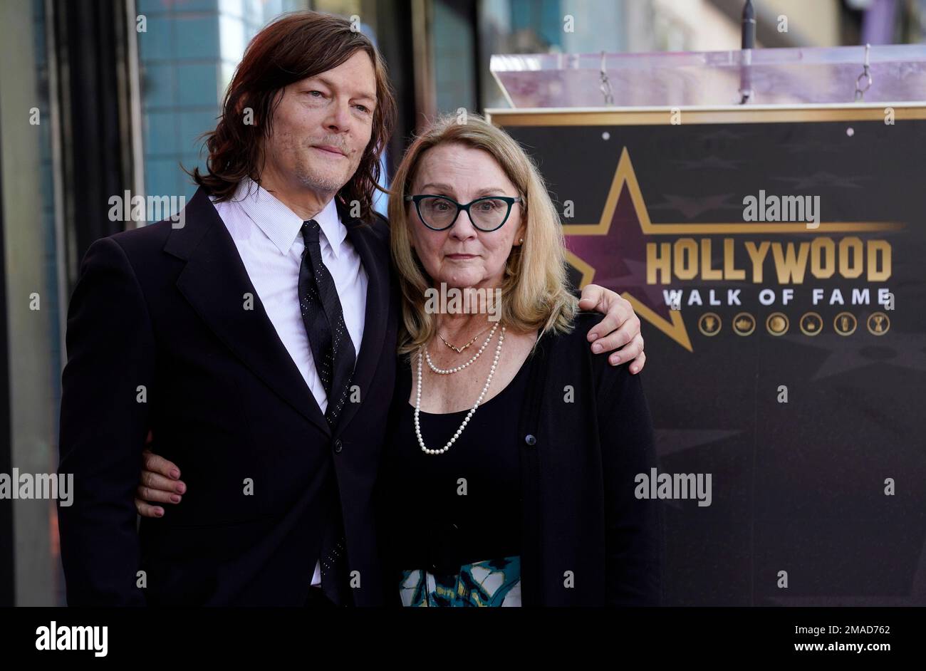Actor Norman Reedus, left, poses with his mother Marianne after ...