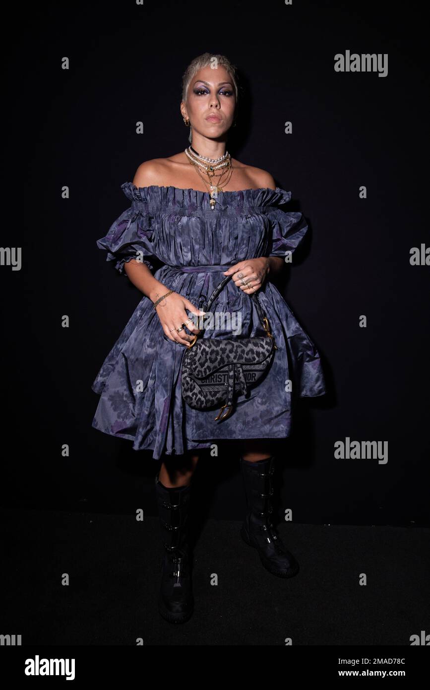 Poppy Ajudha arrives for the Dior Spring/Summer 2023 fashion collection ...