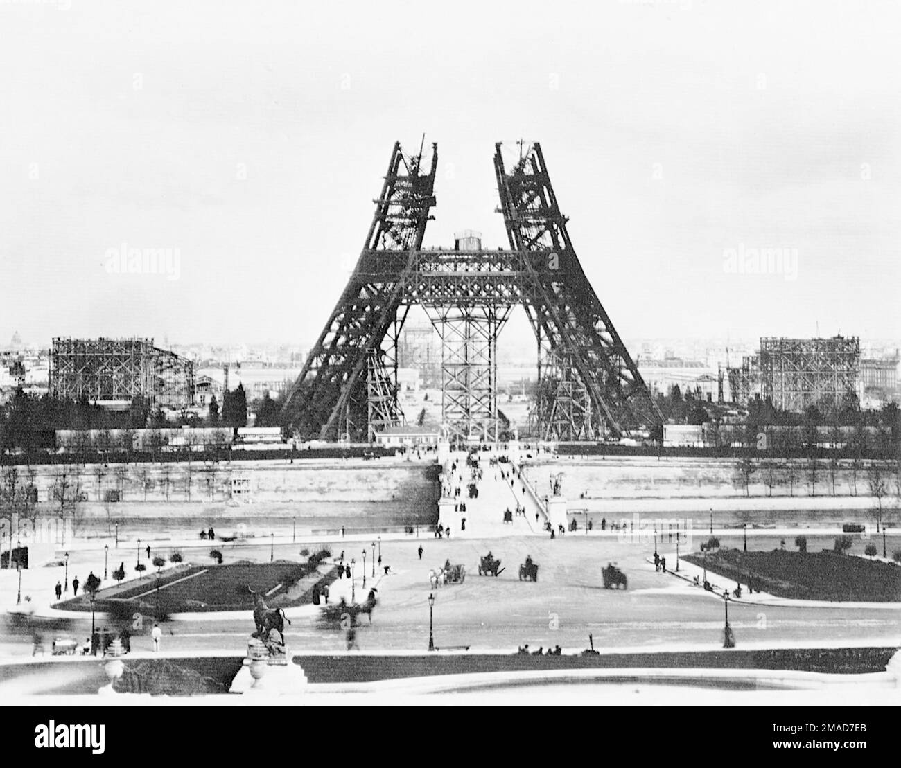 Pierre Petit - Building of the Eiffel Tower - 1888 - Eiffel Tower under ...