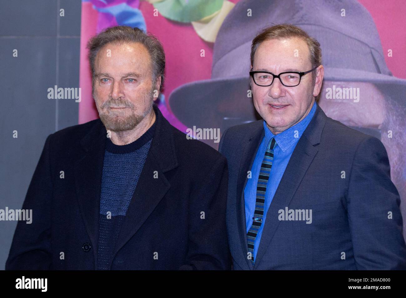American actor Kevin Spacey and Franco Nero attend the premiere of the film "L'uomo che disegnò ...