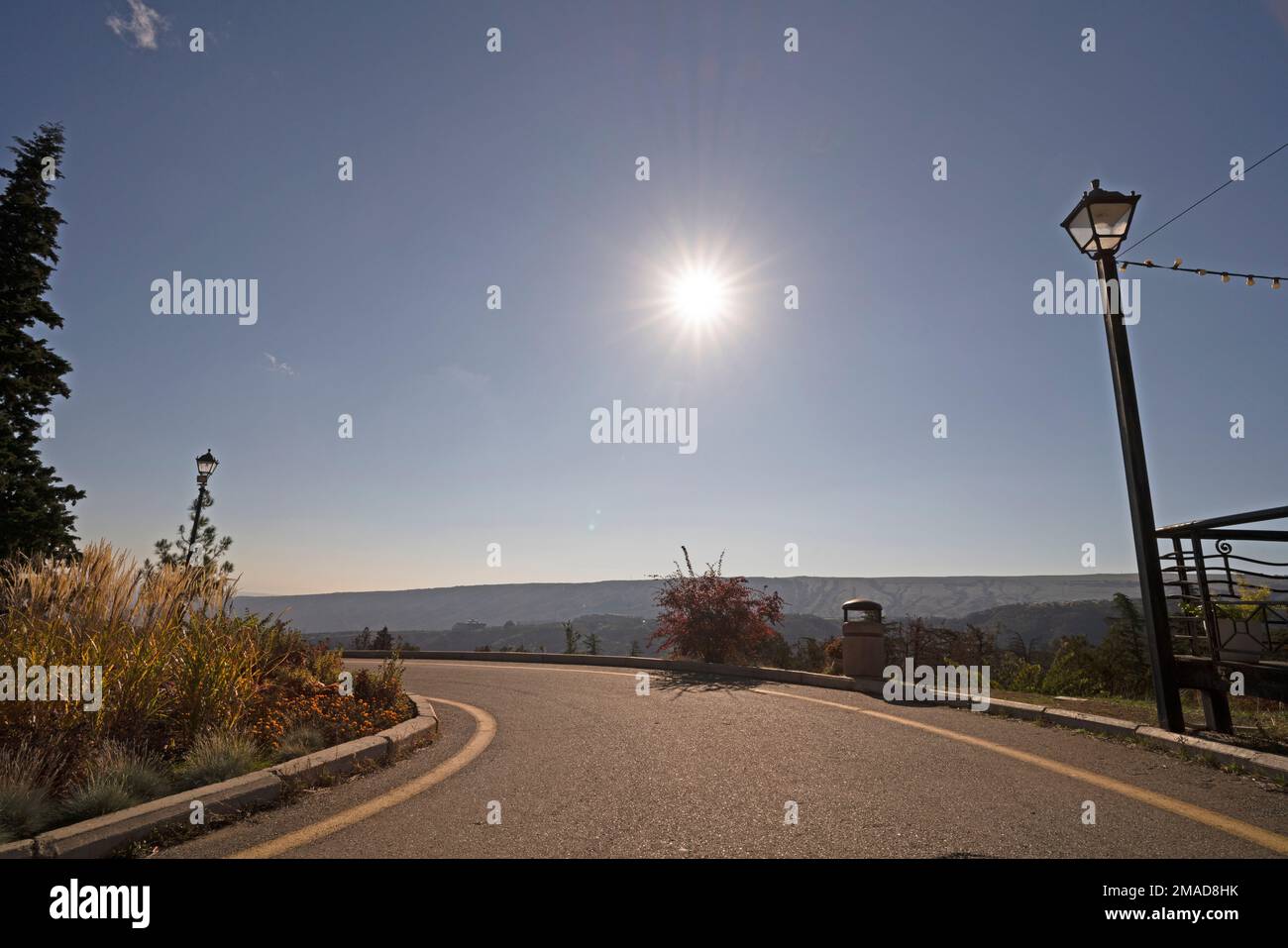 Sunshine and the way of road for background and inspiration Stock Photo ...