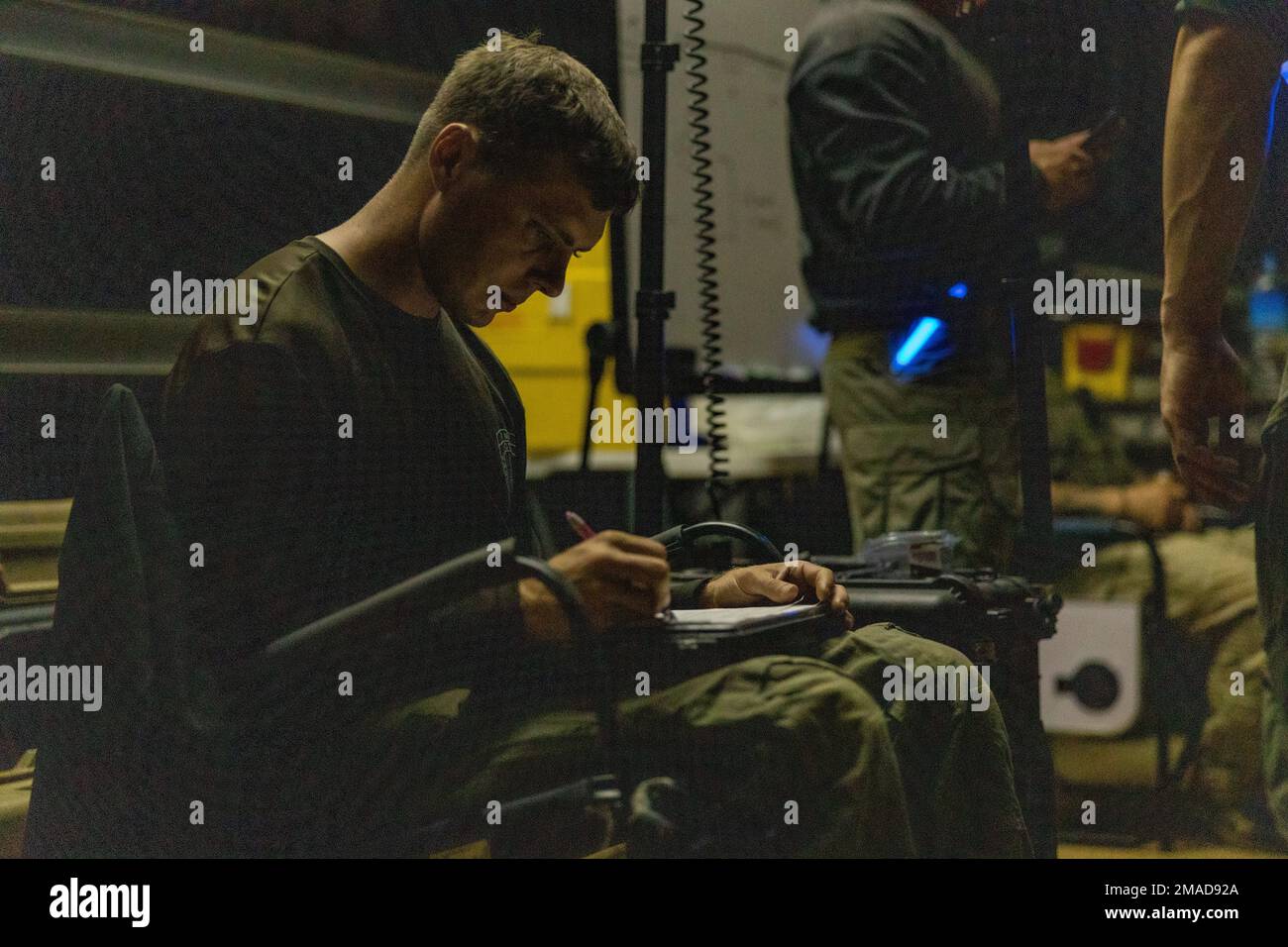 Marine Corps Staff Sgt. Cody Sperle, an expeditionary operations lead ...