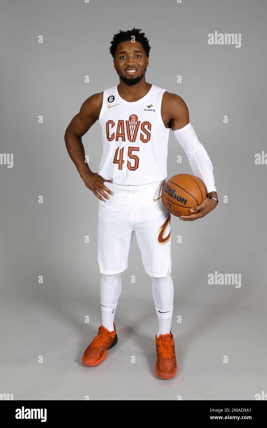 Cleveland Cavaliers guard Donovan Mitchell poses for a portrait during ...