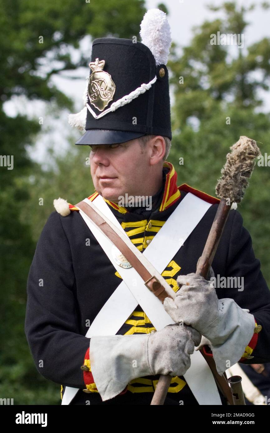Artillery Gunner with Sponge used to clean a Cannon Muzzle removing ...