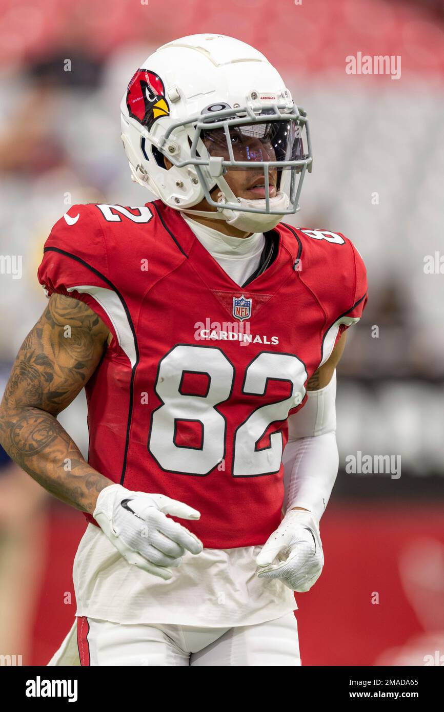 Wide receiver (82) Andre Baccellia of the Arizona Cardinals warms up ...