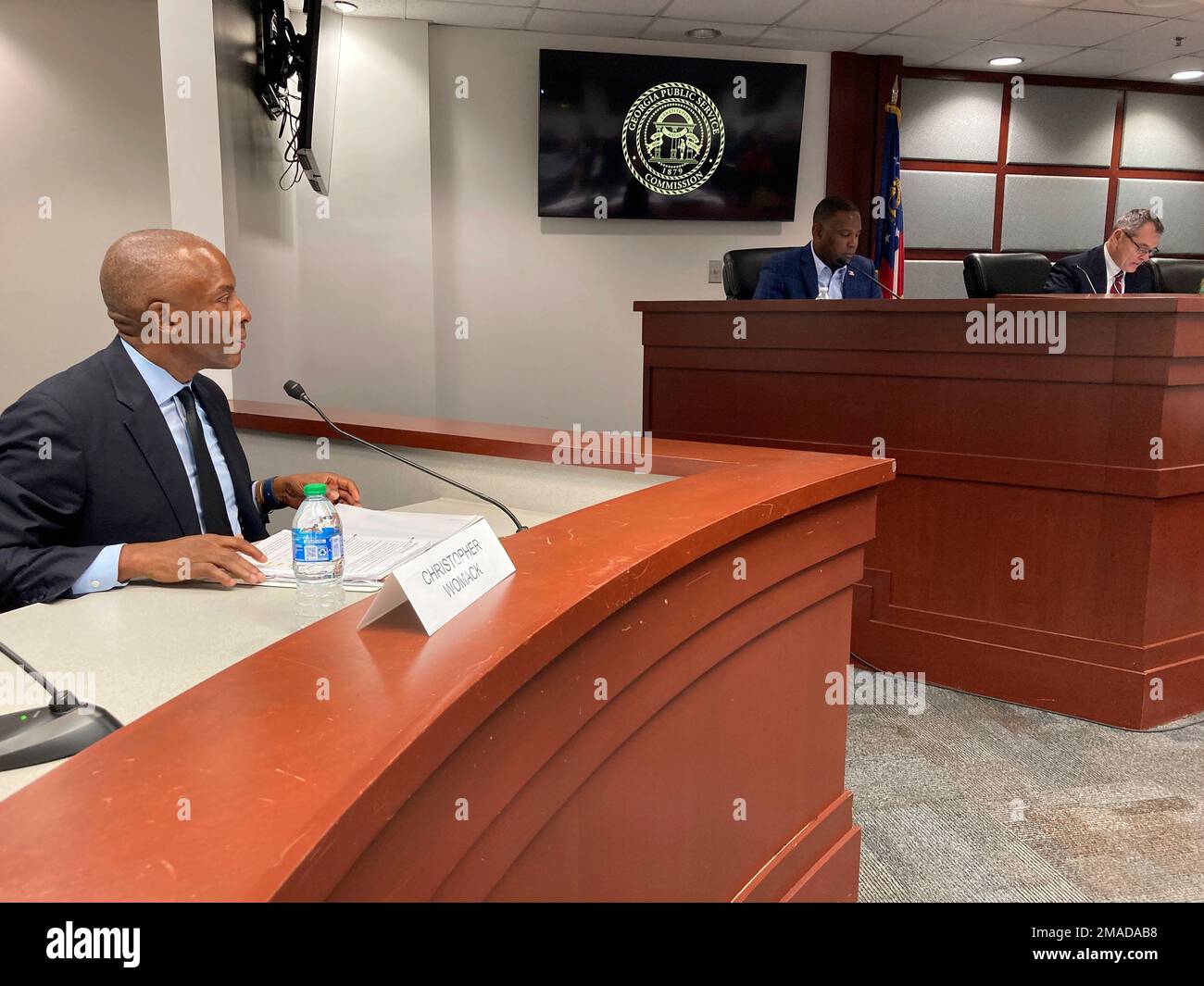 Georgia Power Co. Chairman and CEO Chris Womack answers a question ...