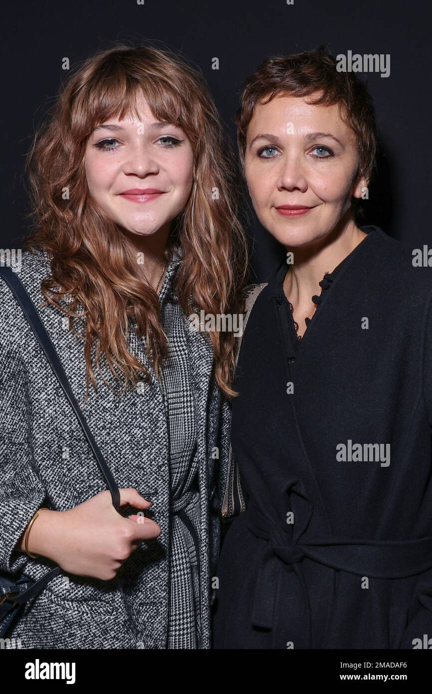 Ramona Sarsgaard, left, and Maggie Gyllenhaal arrive for the Dior ...