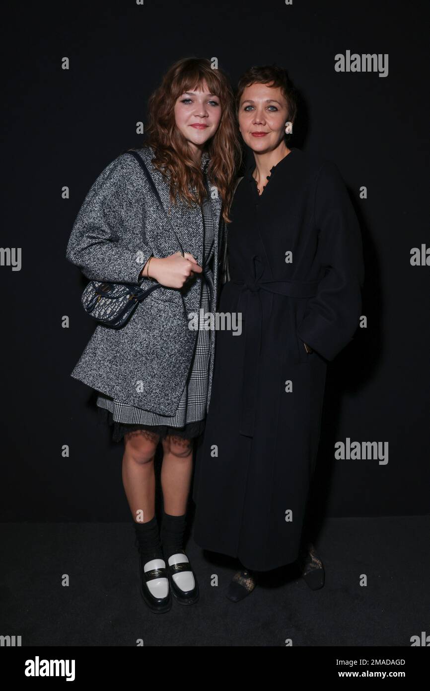 Ramona Sarsgaard, left, and Maggie Gyllenhaal arrive for the Dior ...