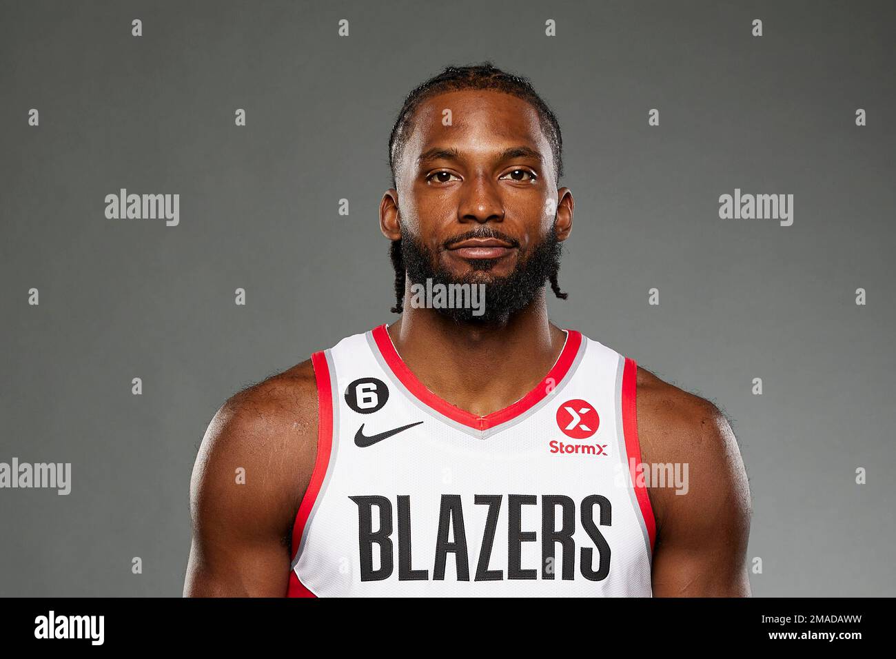 Portland Trail Blazers forward Justise Winslow poses for a portrait ...