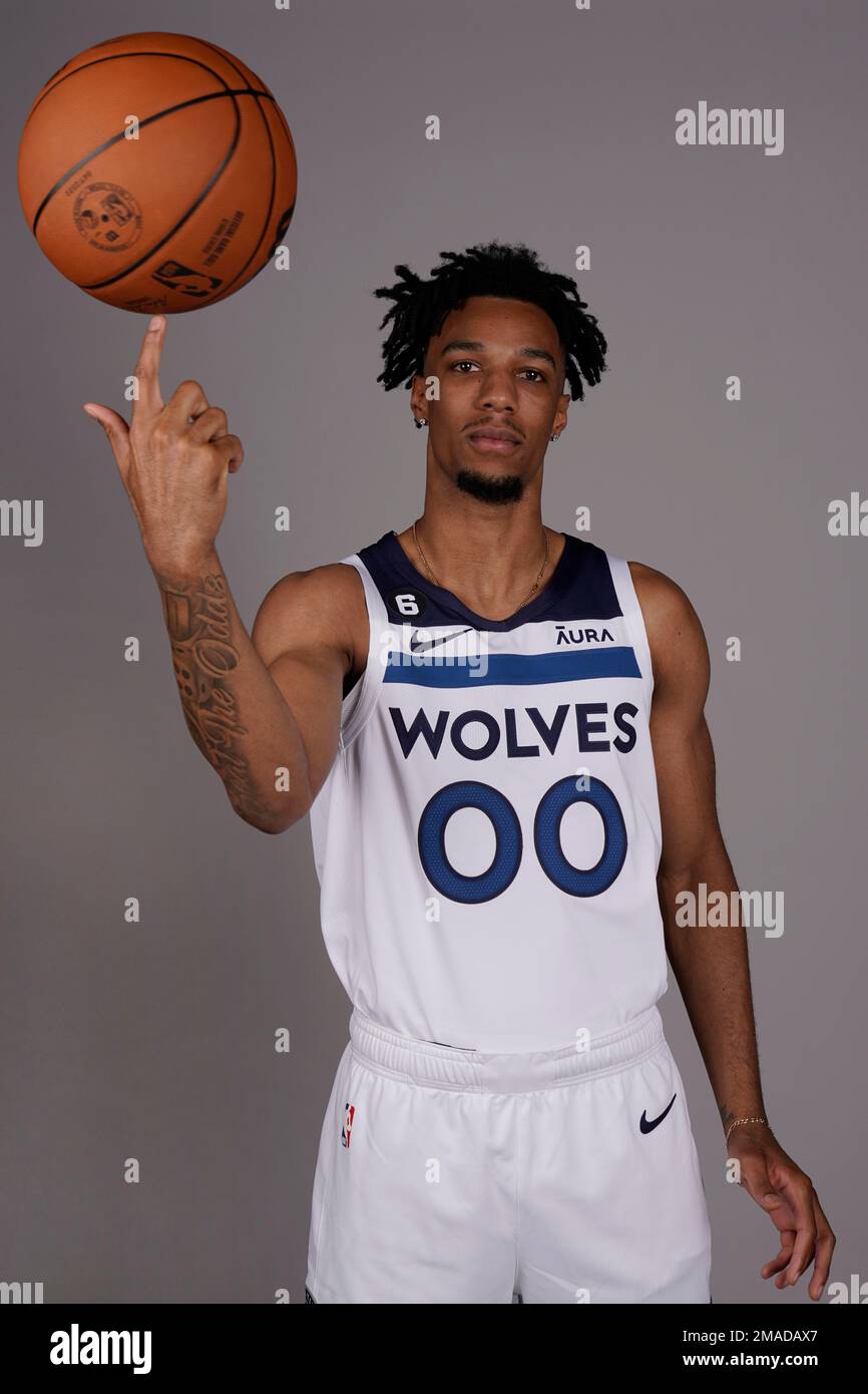 Minnesota Timberwolves' A.J. Lawson poses during the NBA basketball ...