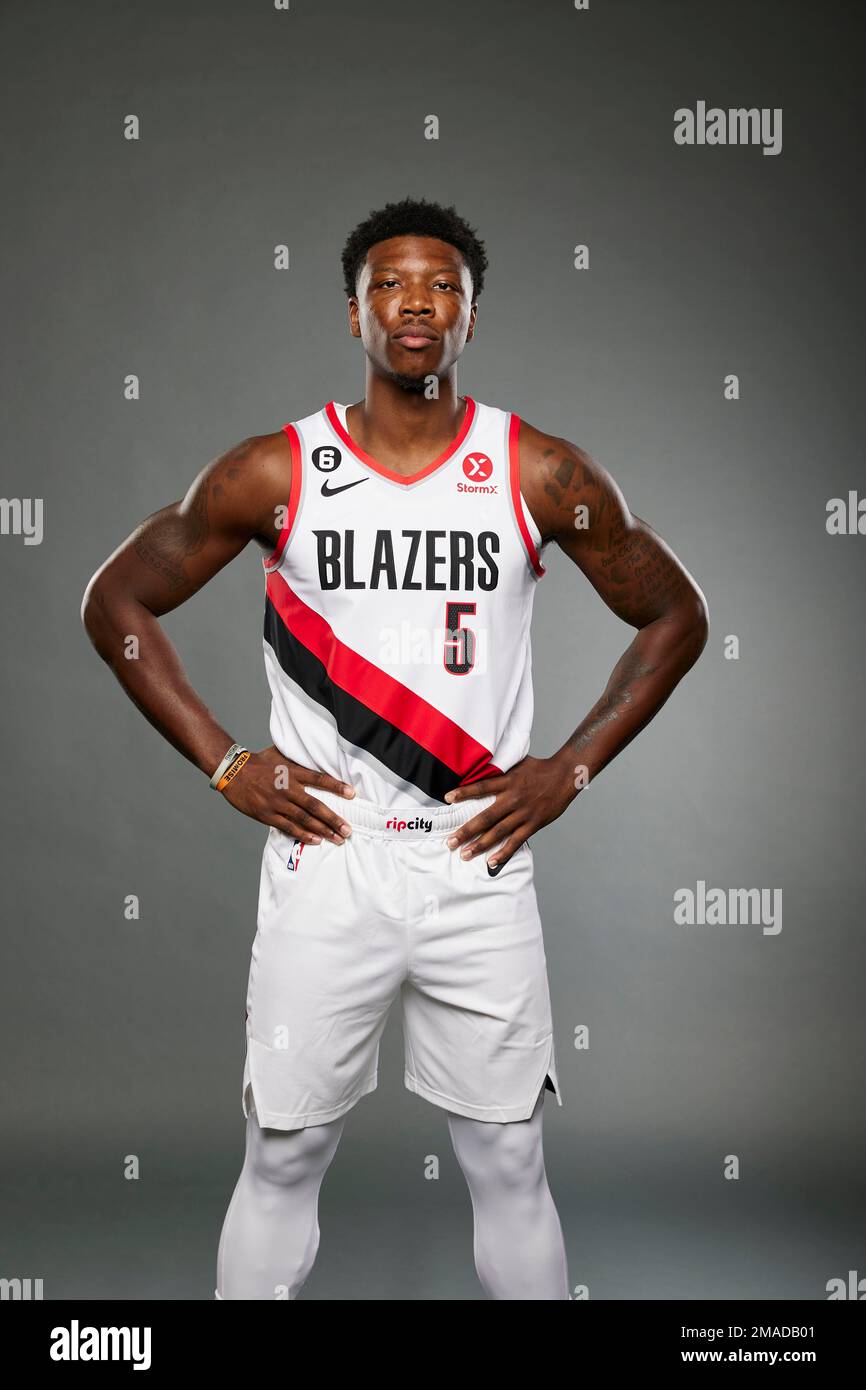 Portland Trail Blazers forward Devontae Cacok poses for a portrait during the NBA basketball team s media day in Portland Ore. Monday Sept. 26 2022. AP Photo Craig Mitchelldyer Stock Photo Alamy