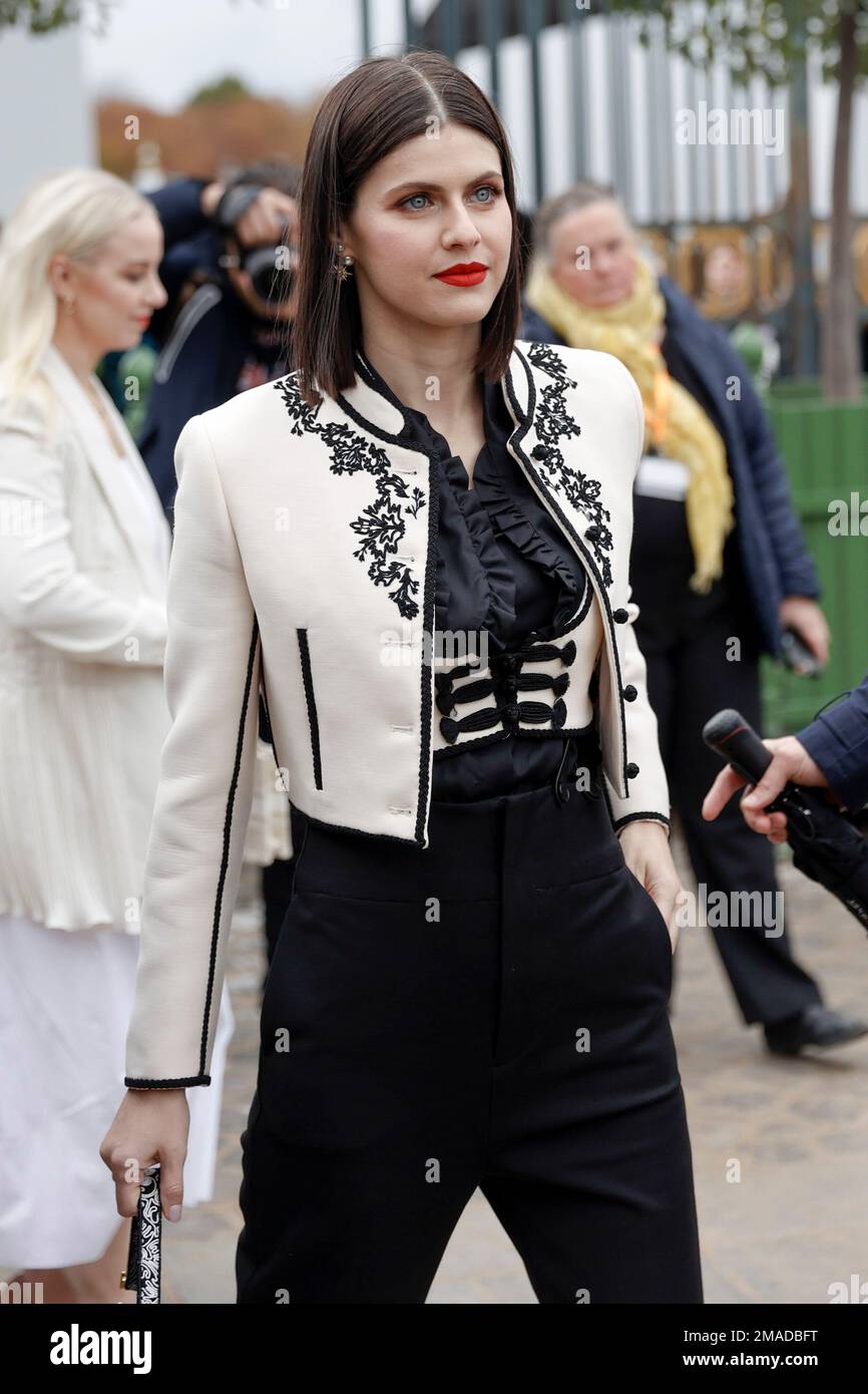 Alexandra Daddario is seen arriving at the Dior ready-to-wear Spring ...