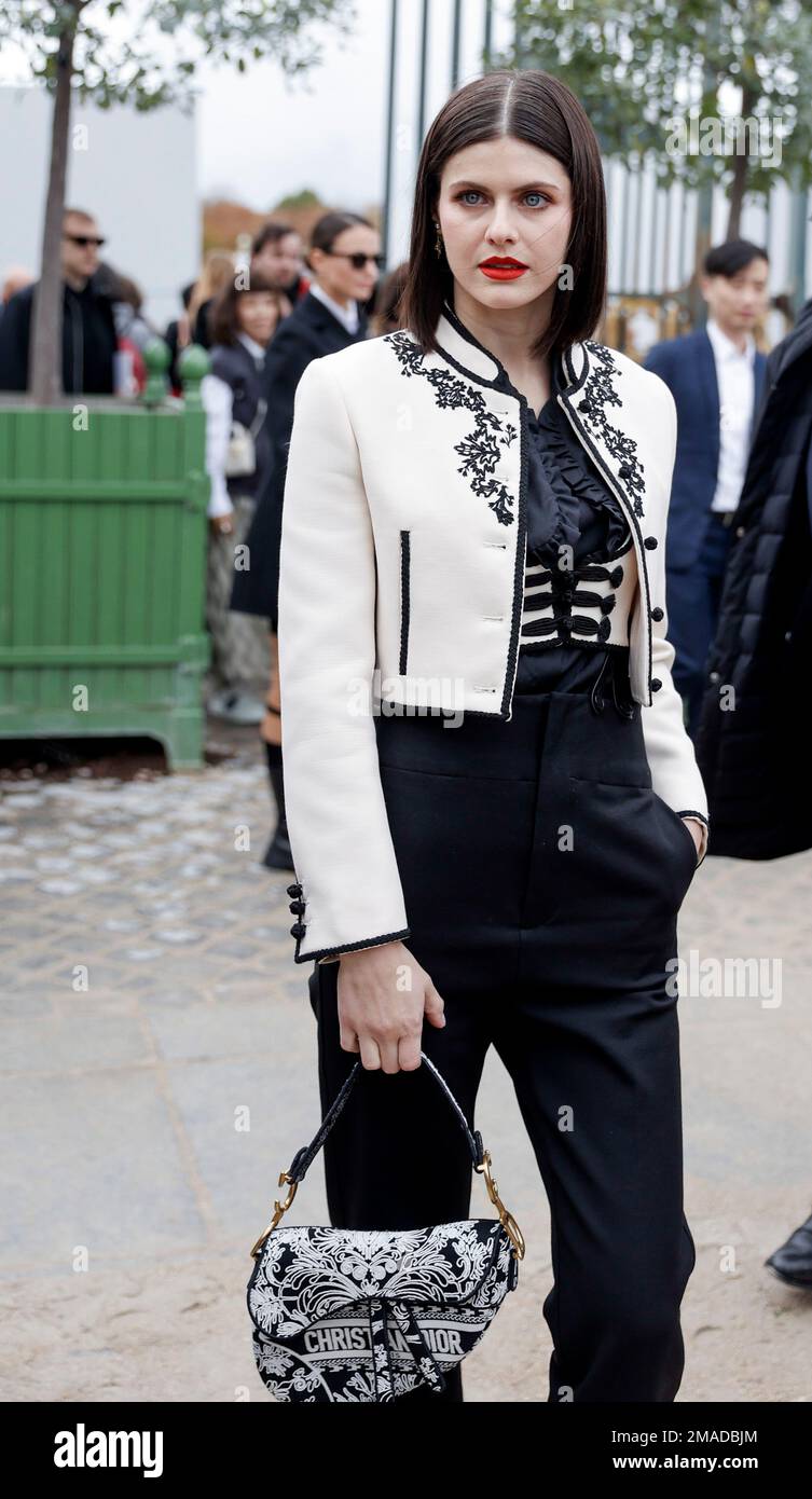 Alexandra Daddario is seen arriving at the Dior ready-to-wear Spring ...