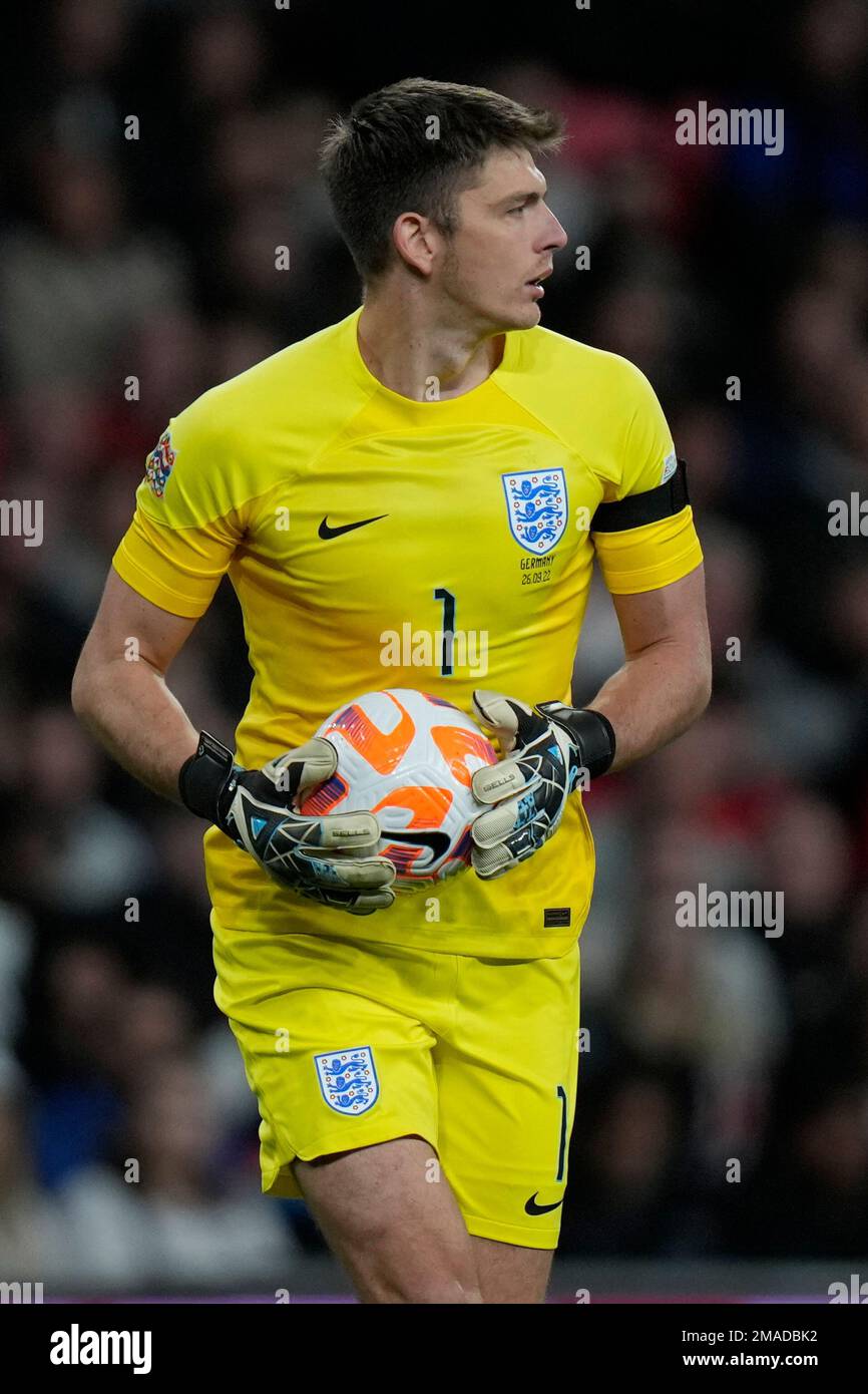 England's goalkeeper Nick Pope in action during the Nations League ...