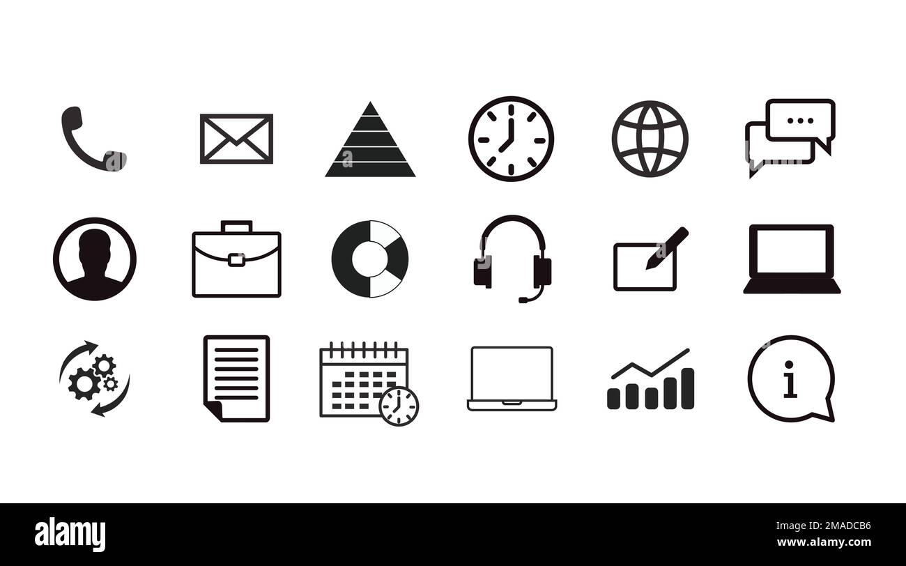 Work and Productivity Icon Set. Vector isolet collection of work ...