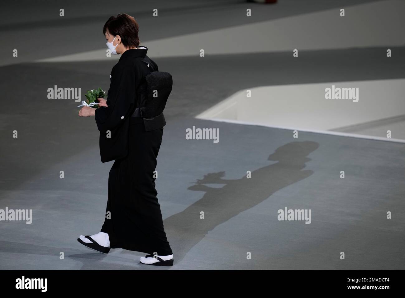 Akie Abe, widow of former Prime Minister Shinzo Abe, lays flowers at ...