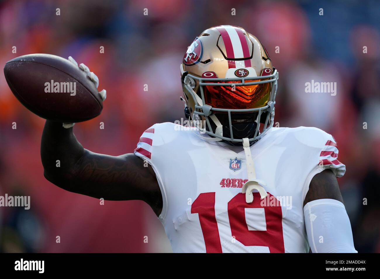 San Francisco 49ers wide receiver Deebo Samuel (19) before an NFL ...