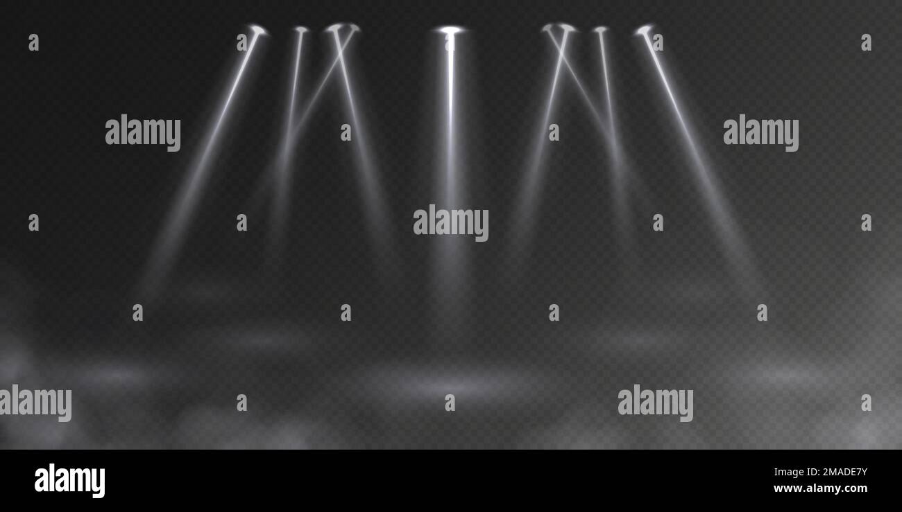 Stage spotlights with smoke, light effect, dance hall concept Stock ...