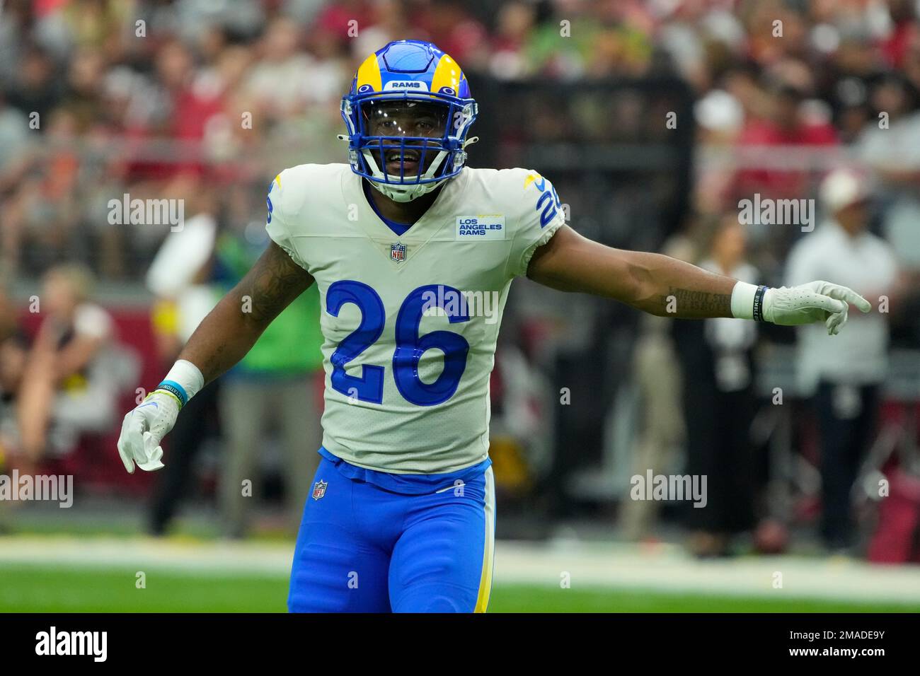 Los Angeles Rams safety Terrell Burgess (26) during the first half of ...
