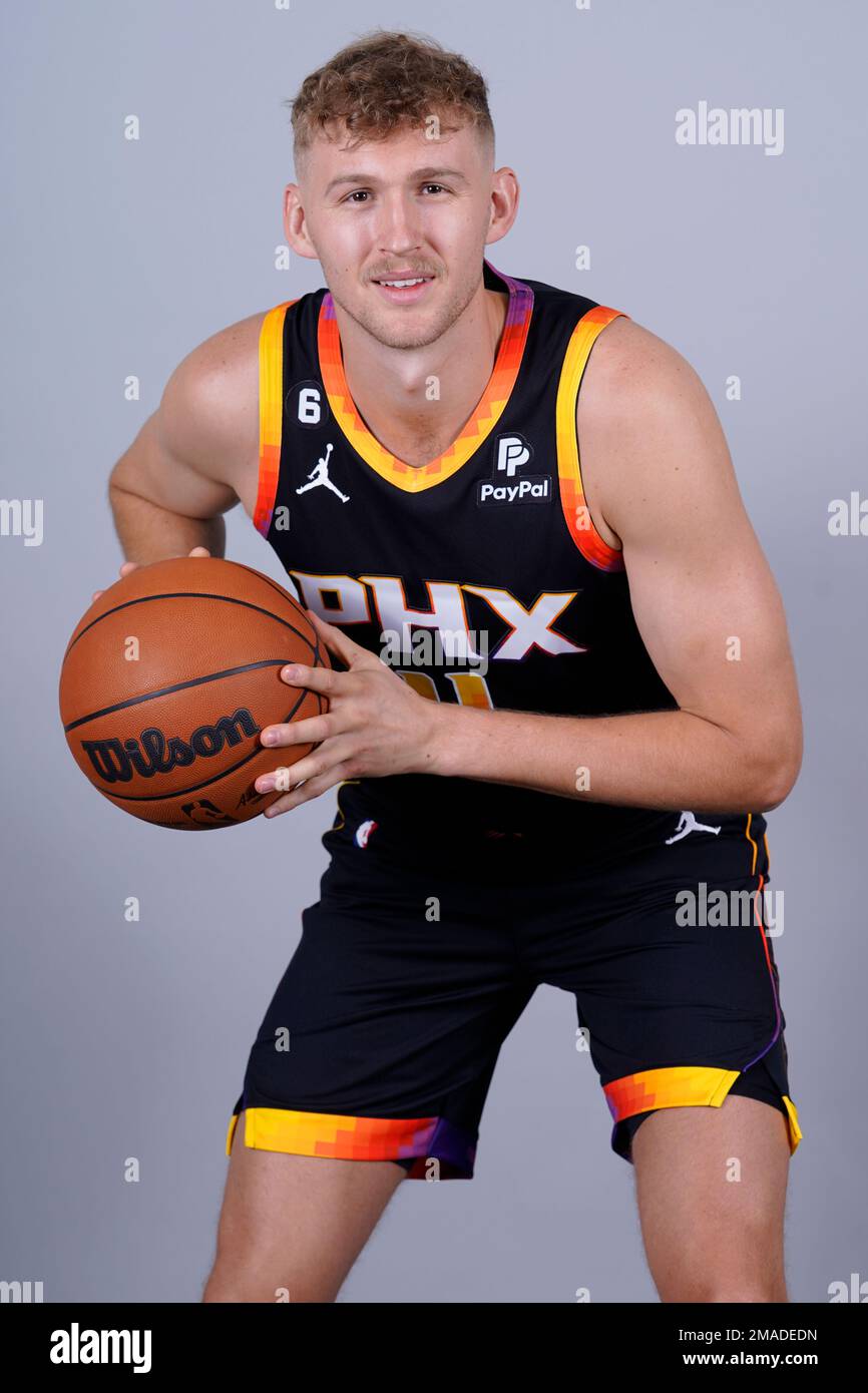 Phoenix Suns' Jock Landale poses for a photo during an NBA basketball ...
