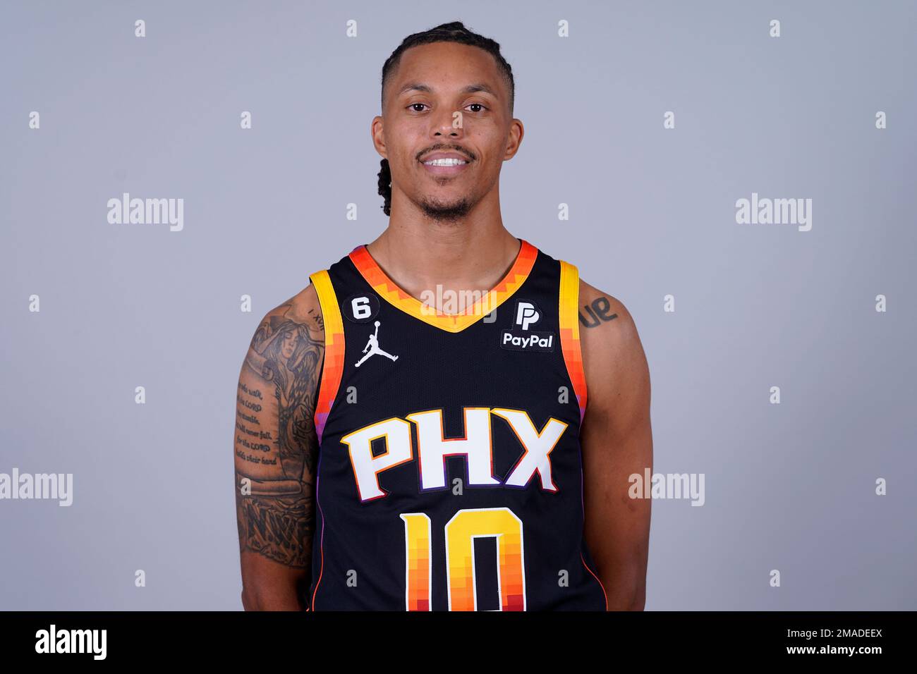 Phoenix Suns' Damion Lee poses for a photo during an NBA basketball ...