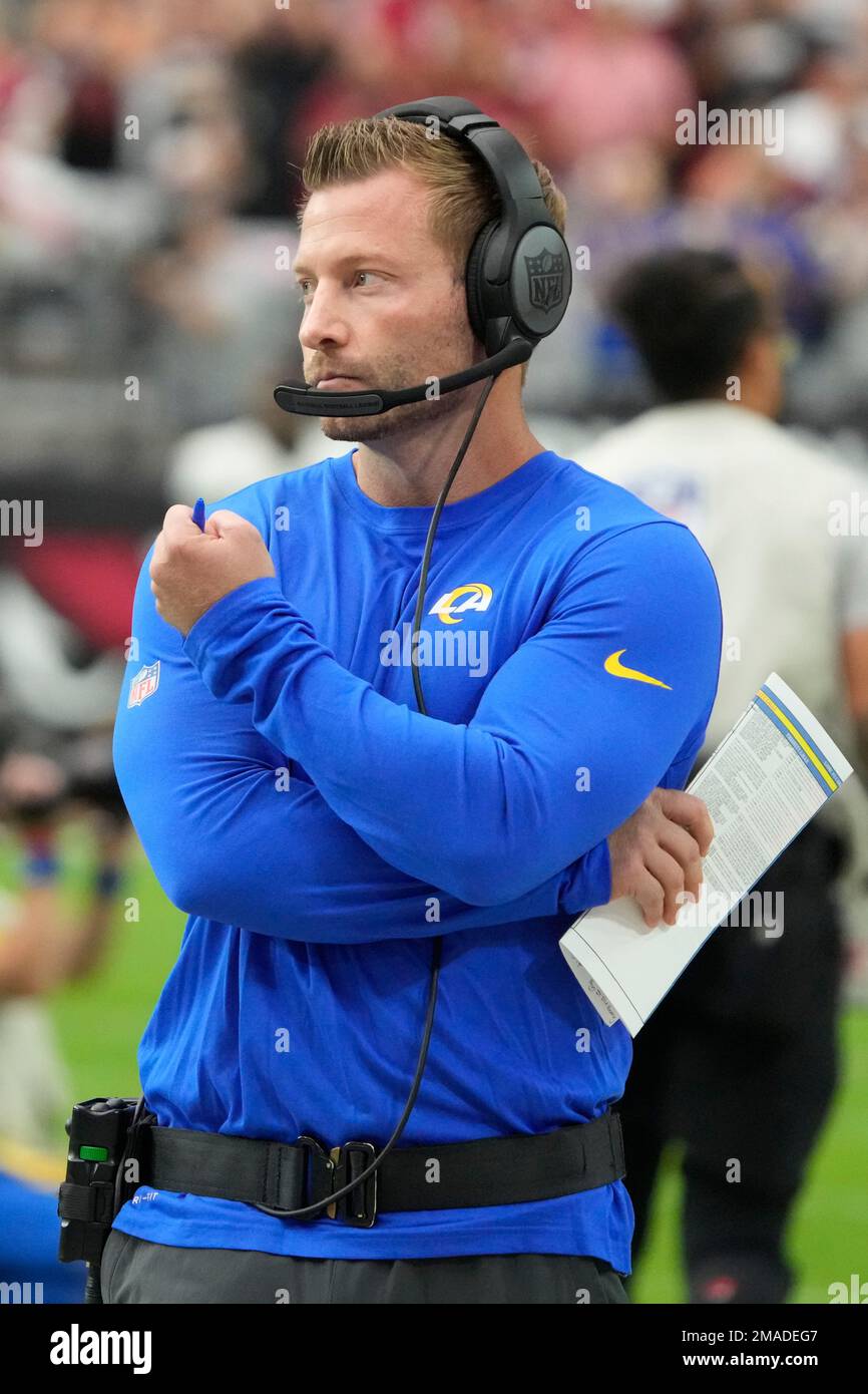 Los Angeles Rams head coach Sean McVay during the first half of an NFL ...