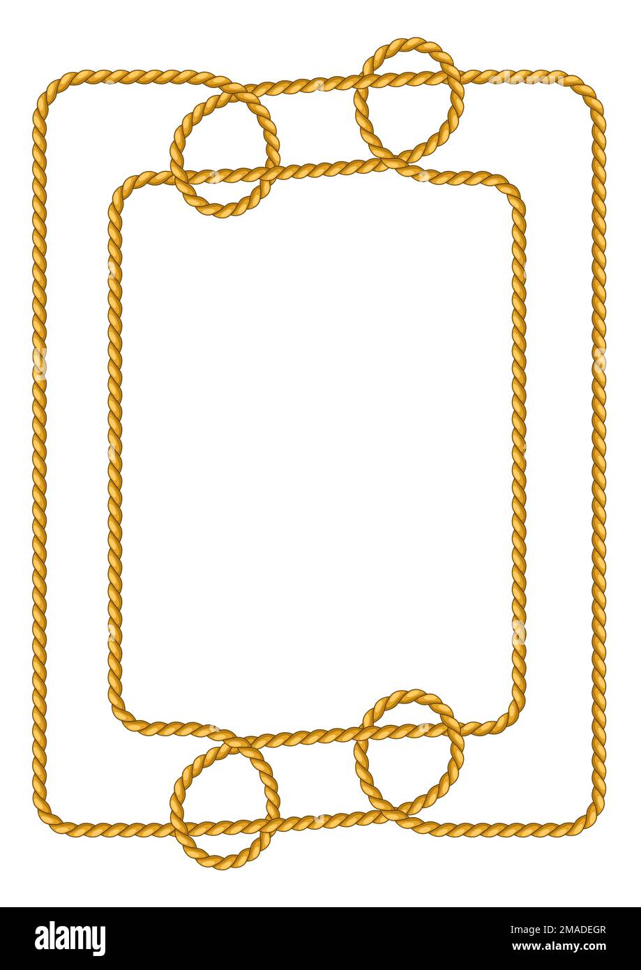 Frame from jute rope knots. Nautical, fishing and decorative nodes ...