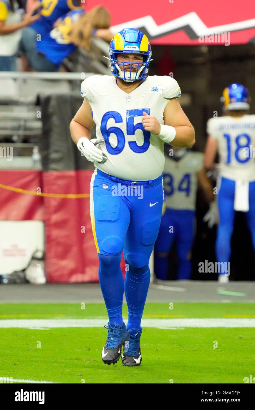 Los Angeles Rams center Coleman Shelton (65) during the first half of ...