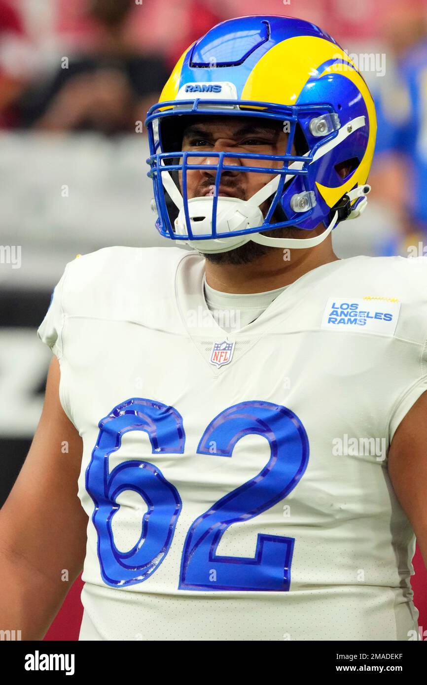 Los Angeles Rams guard Jeremiah Kolone (62)during the first half of an ...